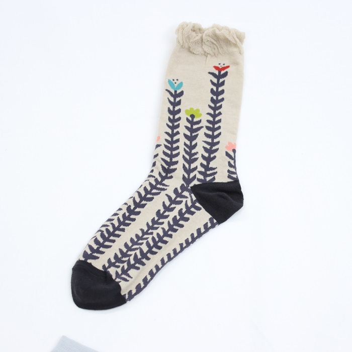 メール便2足まで レディース ソックス カラフルカラー 北欧デザイン 22cm 23cm 24cm socks リンクコーデ お揃い 綿混 ...