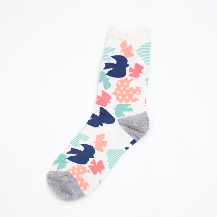 メール便2足まで レディース ソックス カラフルカラー 北欧デザイン 22cm 23cm 24cm socks リンクコーデ お揃い 綿混 ...