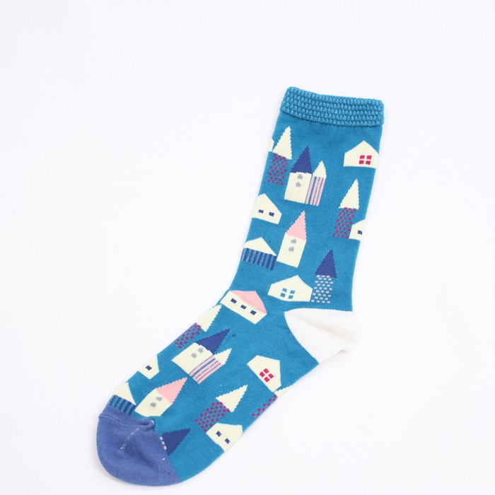 メール便2足まで レディース ソックス カラフルカラー 北欧デザイン 22cm 23cm 24cm socks リンクコーデ お揃い 綿混 ...