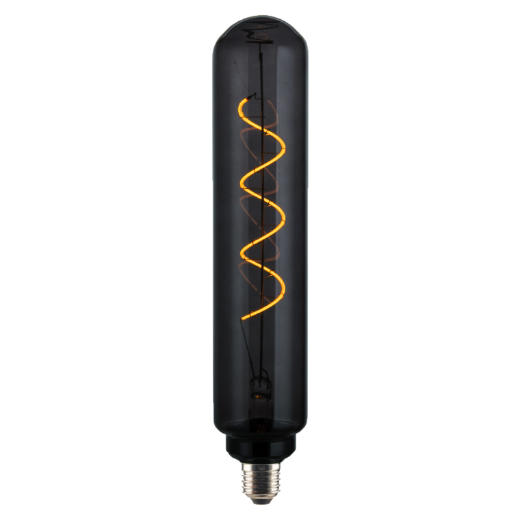 EdisonBulb LED電球 E26 エジソンバルブLED NOIR 調光器対応 電球色 おしゃれ 照明 黒 ブラックガラス ランス BIGチューブ球 ノワール 大きい モダン シック ...