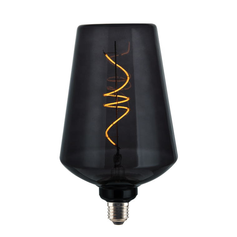 EdisonBulb LED電球 E26 エジソンバルブLED NOIR 調光器対応 電球色 おしゃれ 照明 黒 ブラックガラス ランス BIGチューブ球 ノワール 大きい モダン シック ...