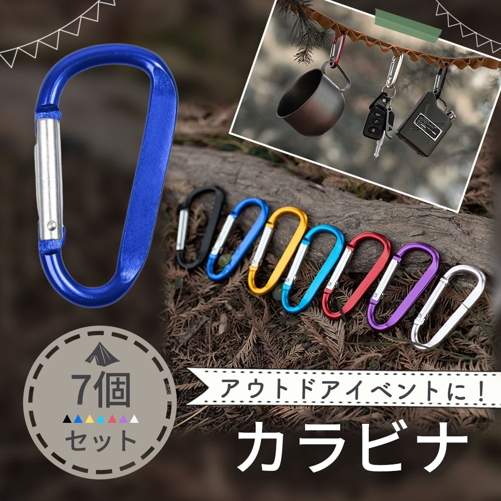 カラビナ おしゃれ カラビナフック アウトドア 登山用 アルミ 軽量 カラビナセット キャンプ ロック 強度 ミニ アルミ合金 小型 D型 小 ...