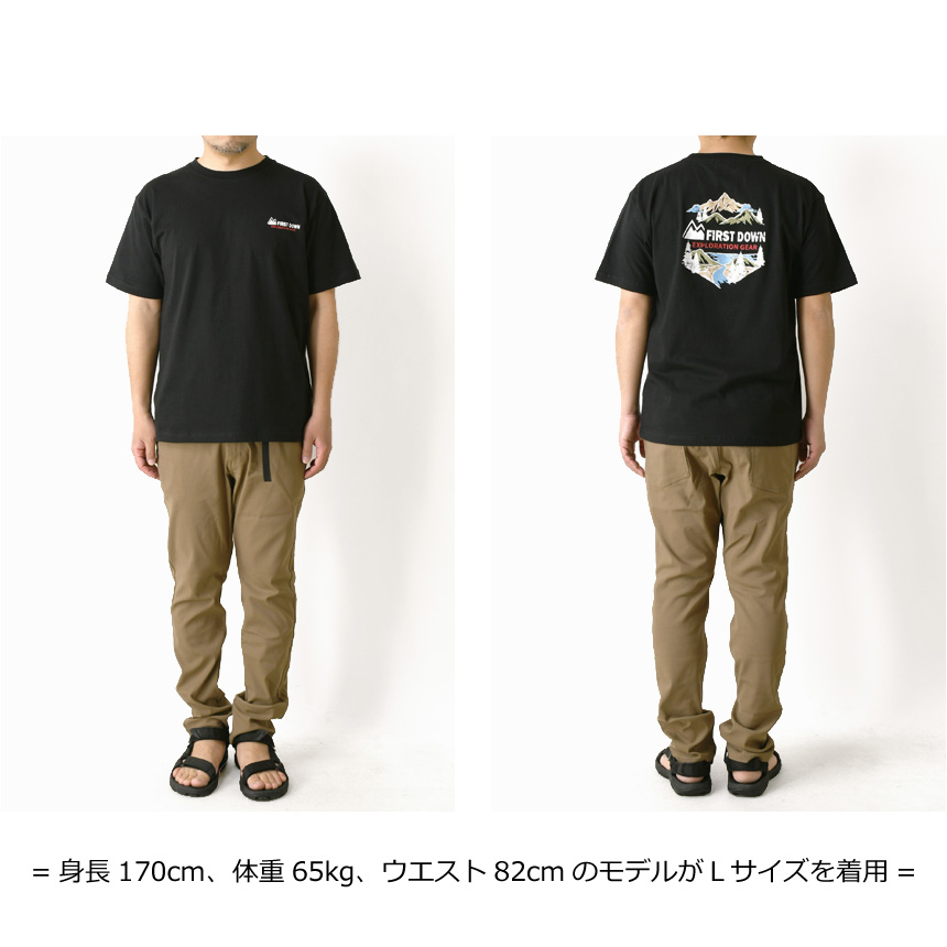 FirstDown ファーストダウン EX USAコットン 半袖 Tシャツ バックプリント アウトドア ブランド キャンプ SDG's サスティナブル【L1-1167】 通販A15 送料無料 ...