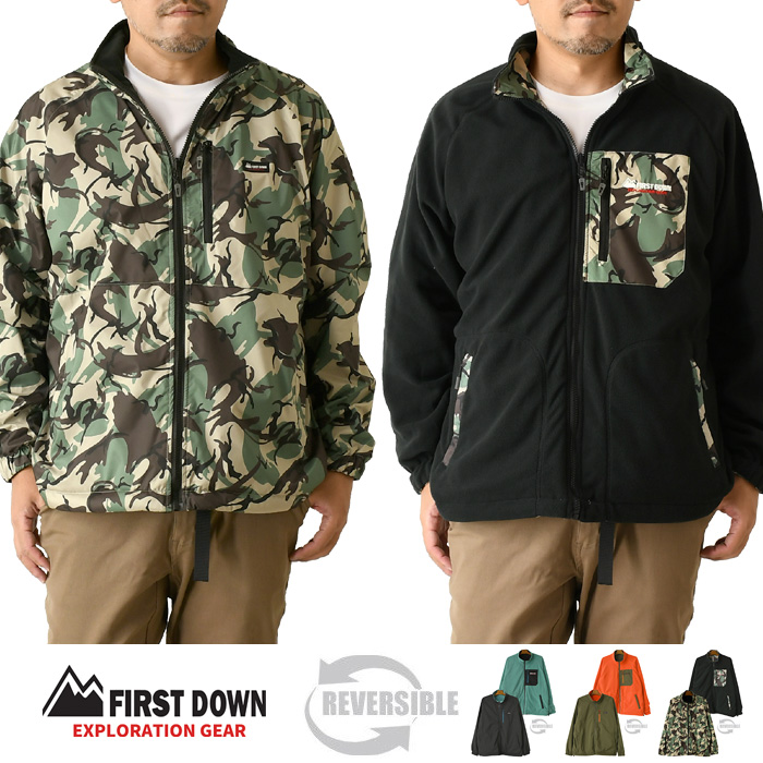 FIRST DOWN EXPLORATION GEAR First Down EX ファーストダウン オールウェザー フリース リバーシブル ブルゾン メンズ ジャケット アウター 撥水 防風 ...