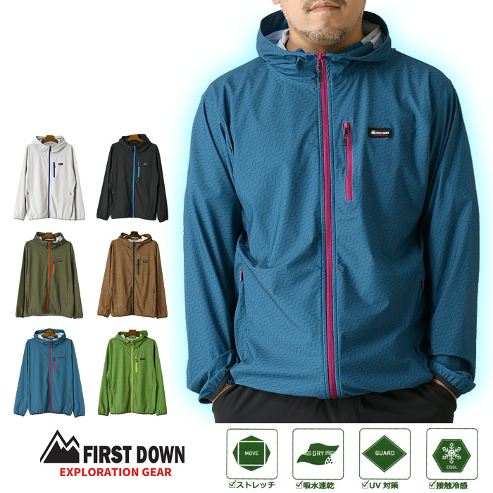 ファーストダウン First Down EX 水陸両用 ラッシュガード メンズ ラッシュパーカー ストレッチ 吸水速乾 接触冷感 UVカット 夏 【RC5-1184】 送料無料 通販A15 ...