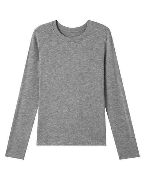 カットソー レディース クルーネックトップス 肌に優しい もっちり 絶妙 フィット感 伸びる ストレッチ性 インナー あったか 長袖 長そで 無地 rt9936 : rt9936 ...