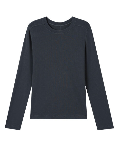 カットソー レディース クルーネックトップス 肌に優しい もっちり 絶妙 フィット感 伸びる ストレッチ性 インナー あったか 長袖 長そで 無地 rt9936 : rt9936 ...