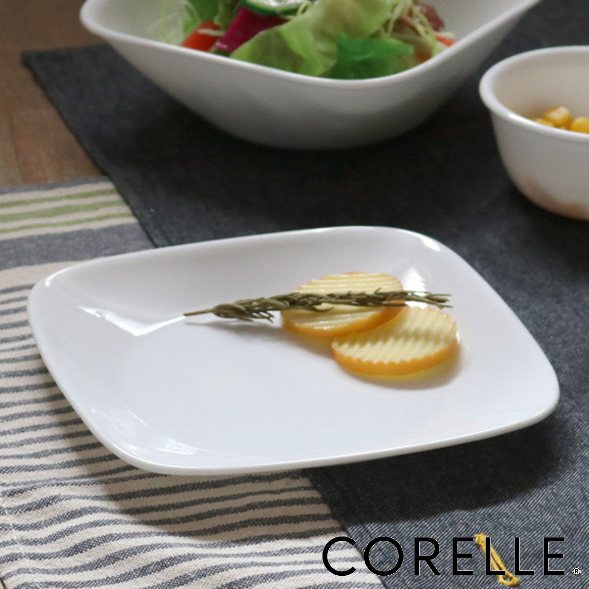 パール金属 プレート 17cm コレール CORELLE スクエア 白 食器 パール金属 プレート 17cm コレール CORELLE スクエア 白 食器