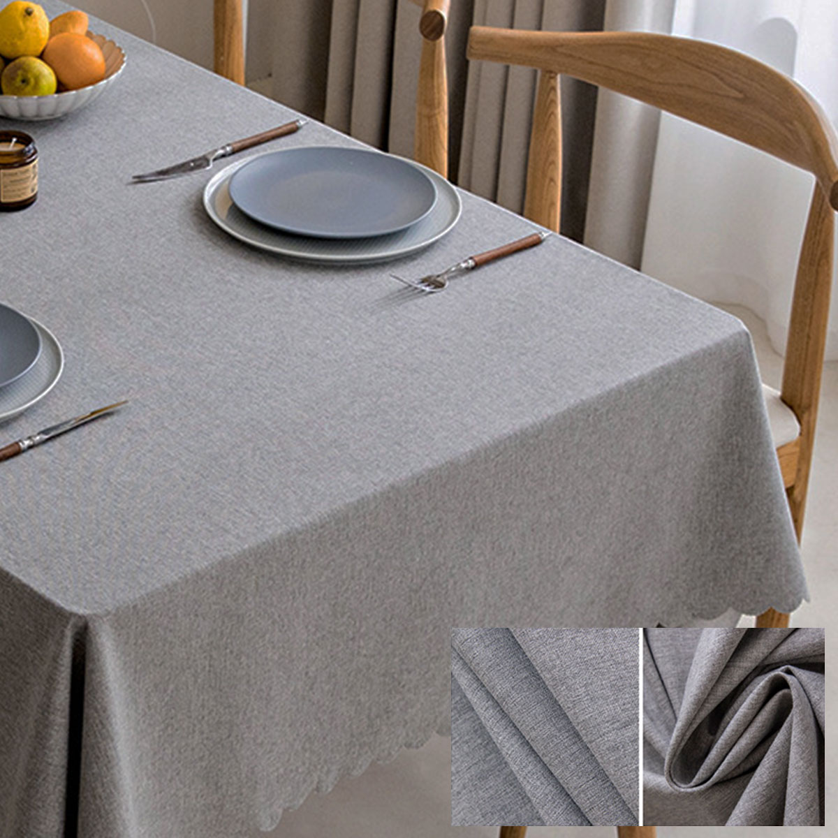 訳あり テーブルクロス テーブルカバー 正方形 スクエア 北欧風 撥水加工 綿麻 おしゃれ シンプル ナチュラル 布 クロスマット テーブルマット 140cm×140cm :LE0888 ...