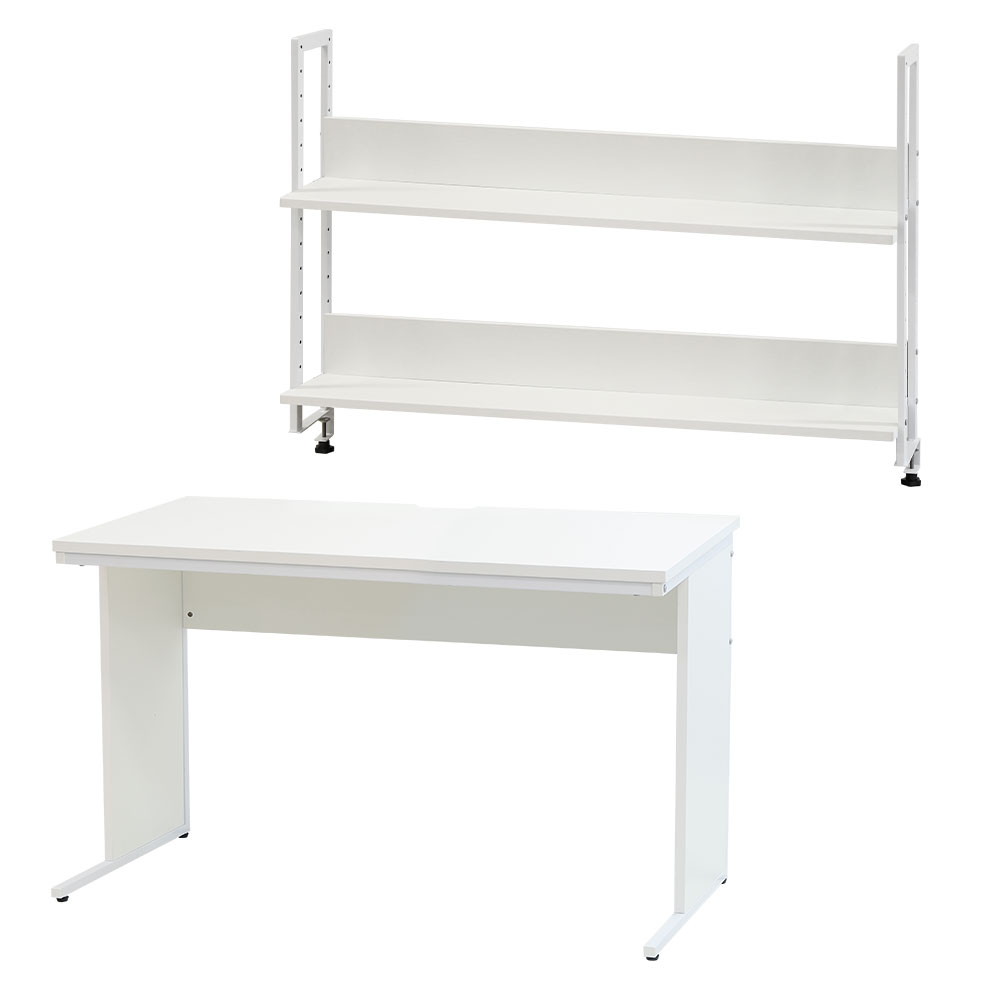 LOOKIT 法人限定 オフィスデスク 机上ラック セット 幅1200×奥行700×高さ700mm ワークデスク パソコンデスク PCデスク ...