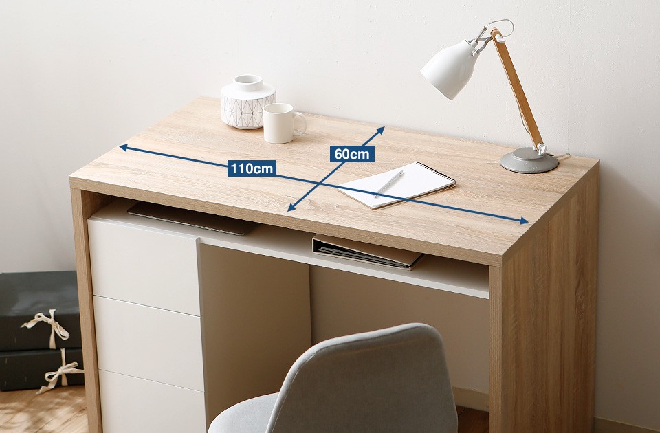 デスク パソコンデスク 机 幅110cm 奥行60cm ライティング オフィス ワーク 引き出し 事務机 PC台 コンパクト イタリア ヨーロッパ製 おしゃれ ロウヤ LOWYA :f802 ...