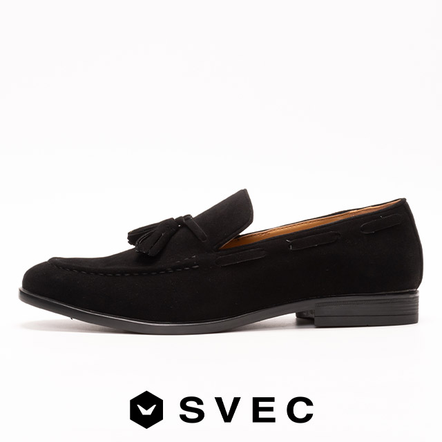 SVEC（シュベック） ローファー メンズ 革 タッセルローファー 革靴 ビジネスシューズ 紳士靴 スリッポン カジュアルシューズ 軽量 軽い モカシン 履きやすい 歩きやすい 黒 ...
