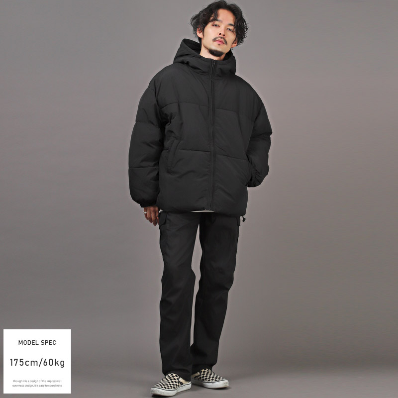 中綿ジャケット メンズ ジャケット ブルゾン フード 暖か 防寒 無地