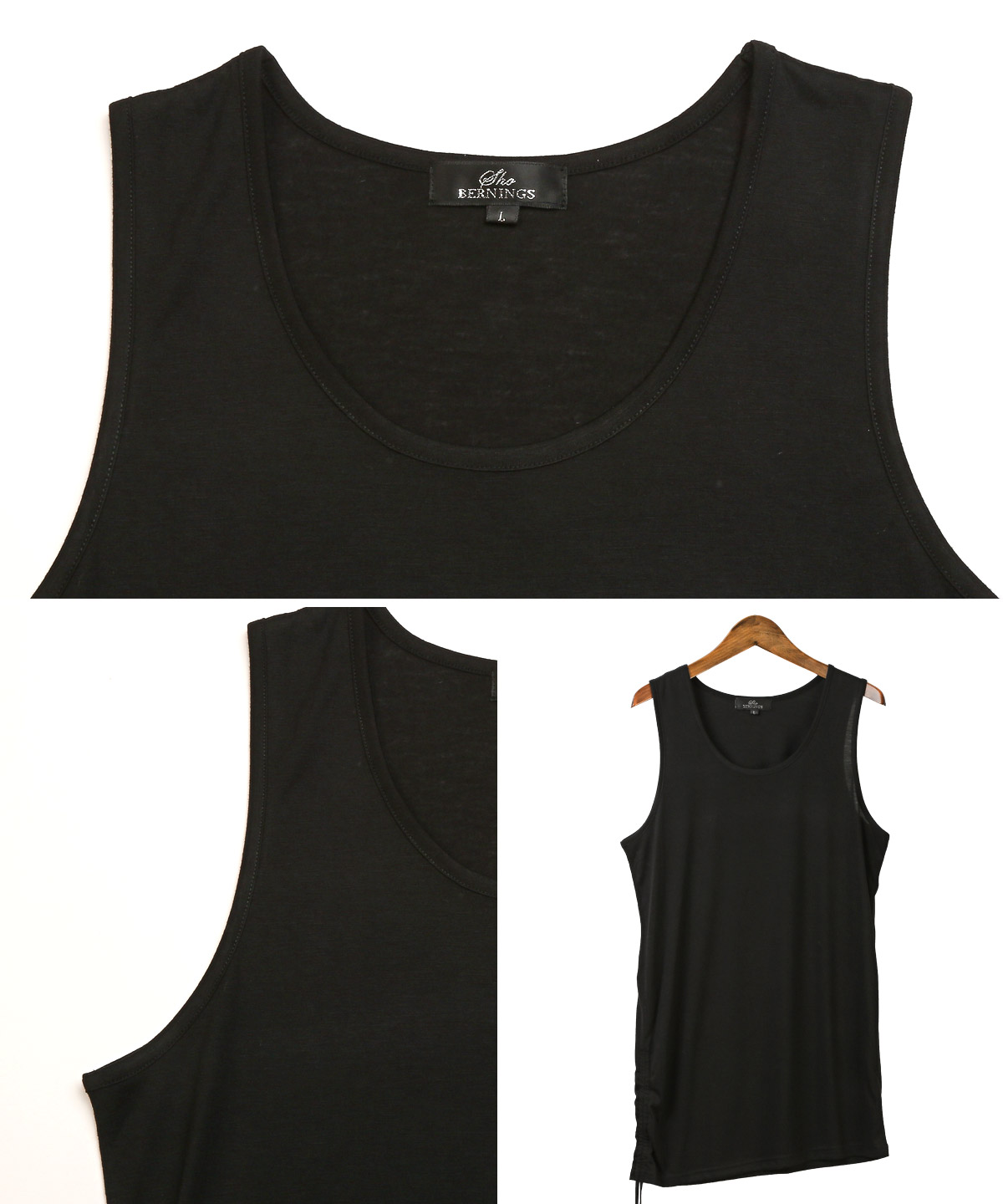 5分袖ニット タンクトップ メンズ アンサンブル 2点セット ボーダー 透かし編み サマーニット : aa-3094 : LUXSTYLE ...