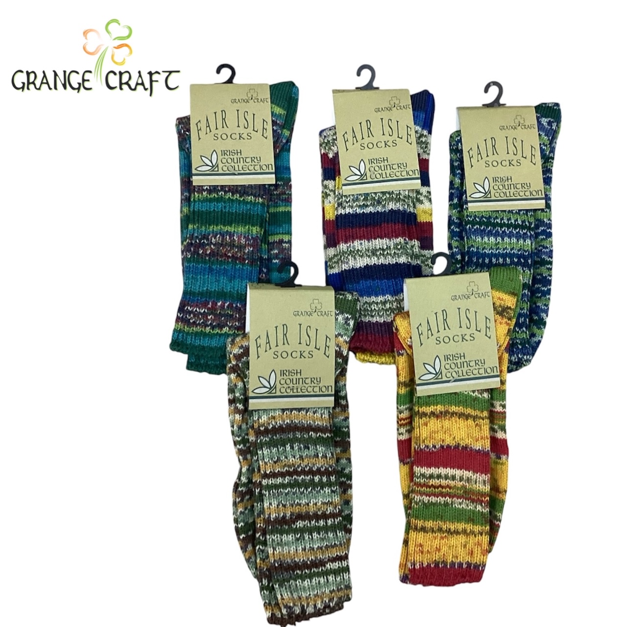 アイルランド製 GRANGE CRAFT【グランジ クラフト】FAIRISLE SOCKS フェアアイルソックス 靴下メンズ(男性用 ...