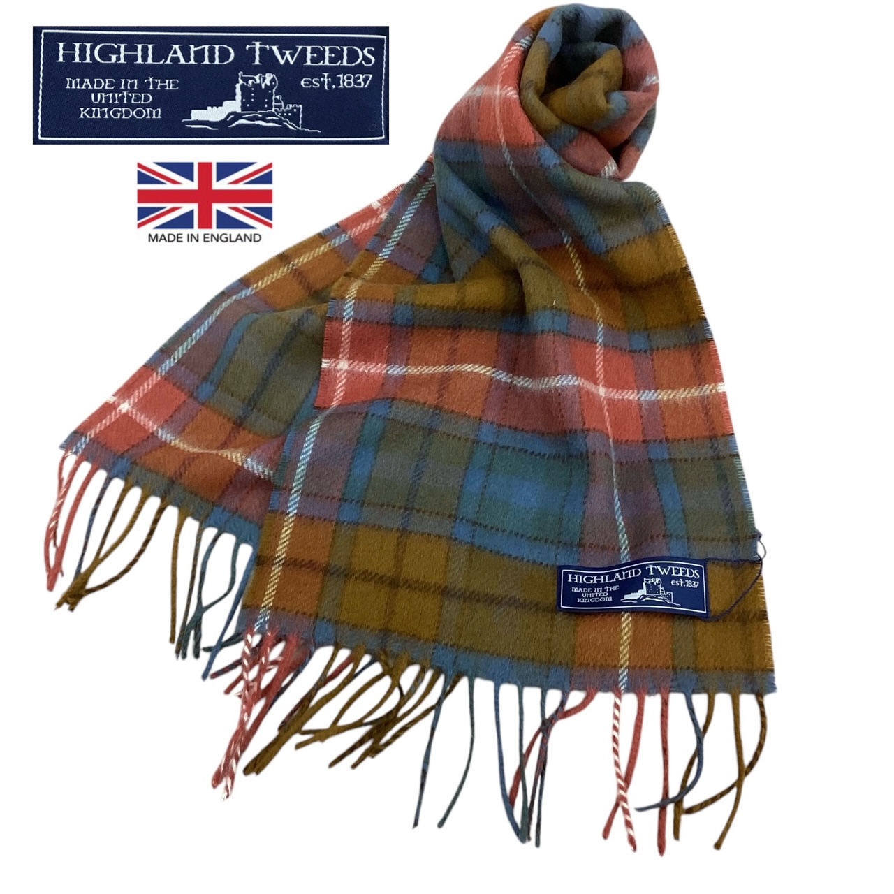 イギリス製 送料無料 HIGHLAND TWEEDS【ハイランドツイード】BRONTE【ブロンテ】A.BUCHANAN マフラー スカーフ ...
