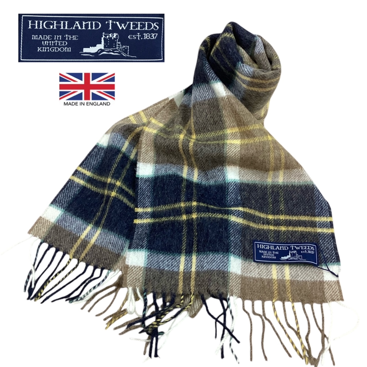 イギリス製 送料無料 HIGHLAND TWEEDS【ハイランドツイード】BRONTE【ブロンテ】WOOD HOUSE マフラー スカーフ ...