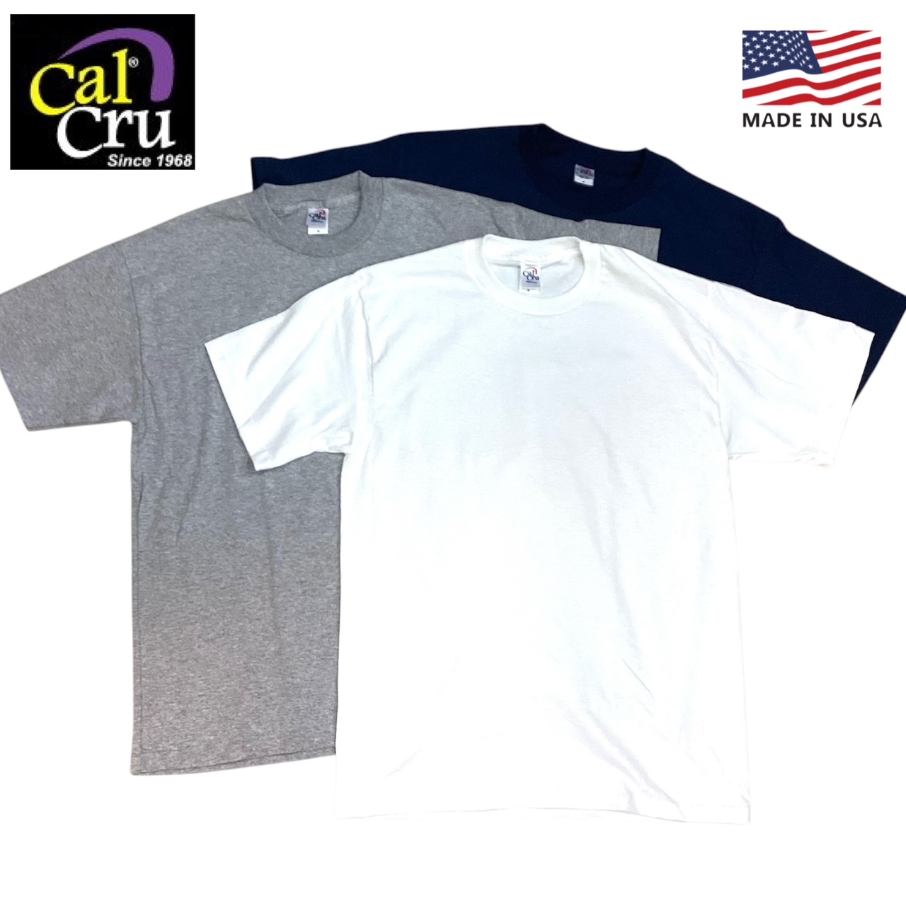アメリカ製 CAL-CRU【カルクルー】TEE S/S 半袖Tシャツ 無地 メンズ(男性用) : インポートショップ メイン - 通販 ...
