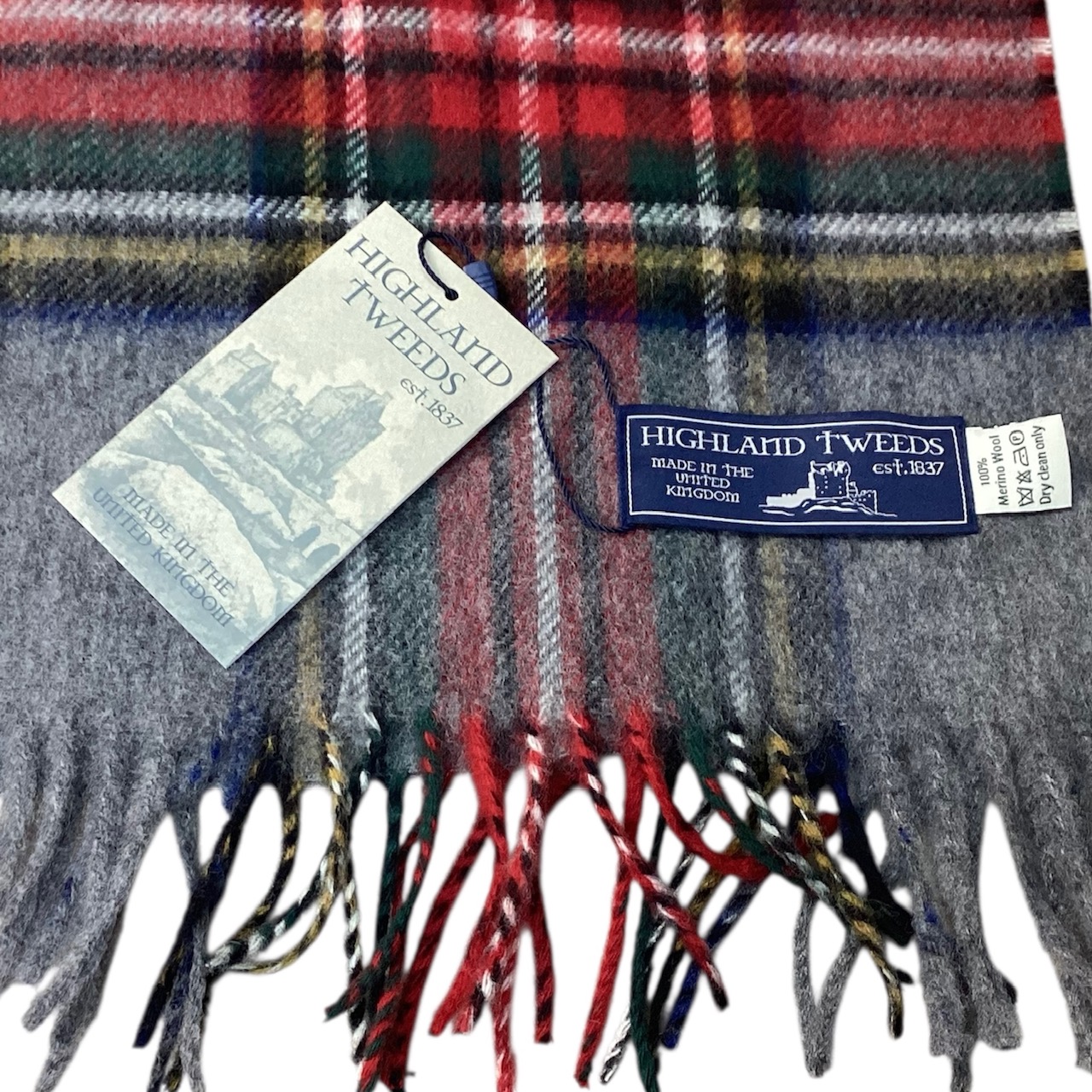 イギリス製 送料無料 HIGHLAND TWEEDS【ハイランドツイード】BRONTE【ブロンテ】GRY.ST マフラー スカーフ メンズ ...