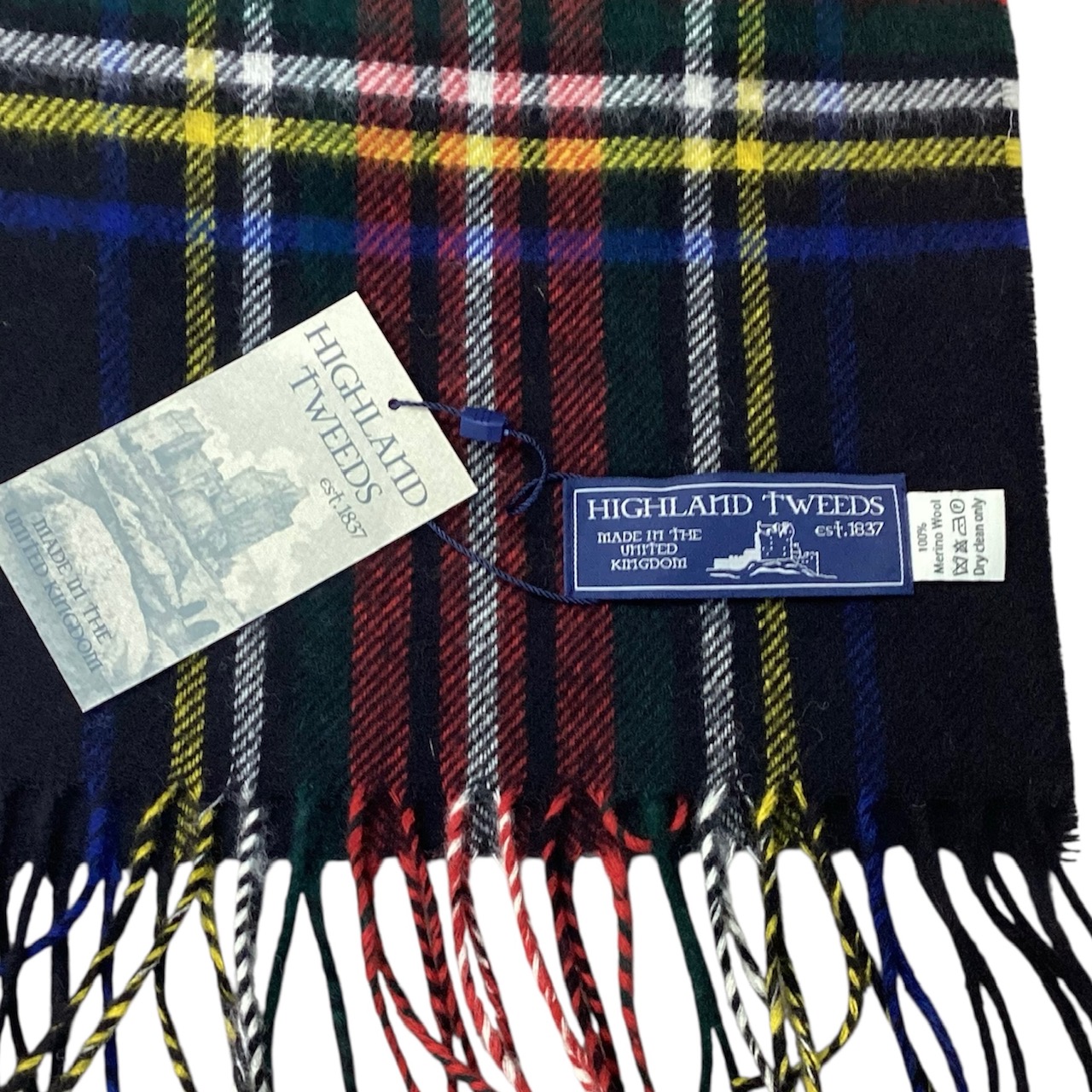 イギリス製 送料無料 HIGHLAND TWEEDS【ハイランドツイード】BRONTE【ブロンテ】BLK ST. マフラー スカーフ メンズ ...