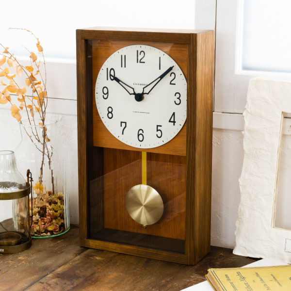 掛け時計 壁時計 掛時計 おしゃれ 木製 ウォールクロック 置き時計 CHAMBRE シャンブル HINOKI PENDULUM CLOCK ヒノキ ペンデュラムクロック インターゼロ ...