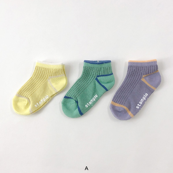 フレッシュカラーアンクルソックス3P キッズ ベビー レディース 靴下 くつ下 シンプル 男の子 stample スタンプル 7010907 ...
