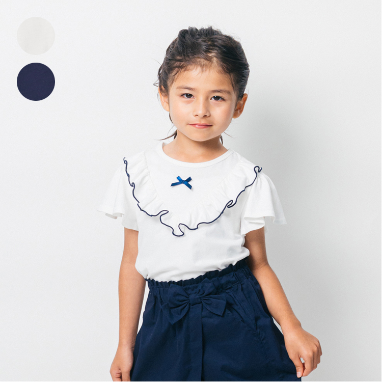 moujonjon 再値下げ 25夏SALE50%OFF価格 (ムージョンジョン) リボン付きフリル半袖Tシャツ M44803 : こどもの森e-shop Yahoo!店 - 通販 ...