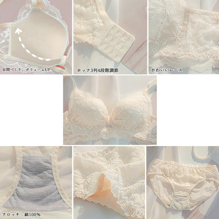ブラジャー ショーツセット 花柄刺しゅう : Luna レディース ブラジャー ショーツセット 花柄刺しゅう : Luna レディース