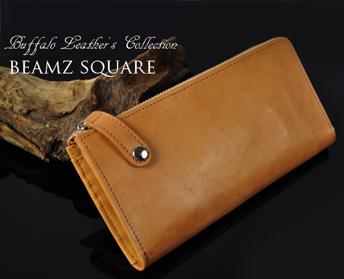 長財布 バッファローレザー 水牛革L字ZIPロングウォレット 送料無料 長財布 バッファローレザー 水牛革L字ZIPロングウォレット : まるっと