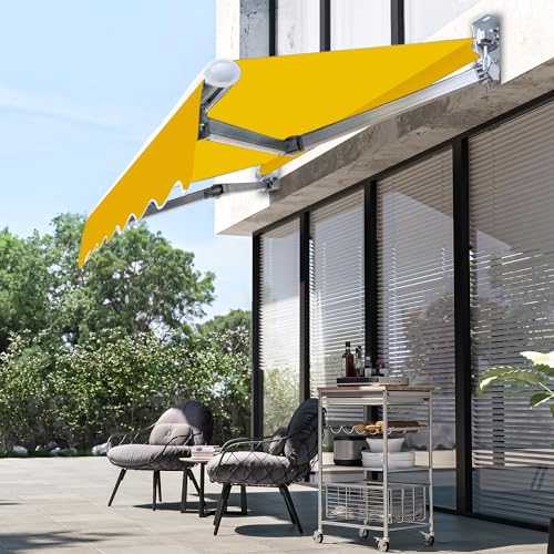 オーニングテント 手動格納式オーニング つっぱり日よけスクリーン 防