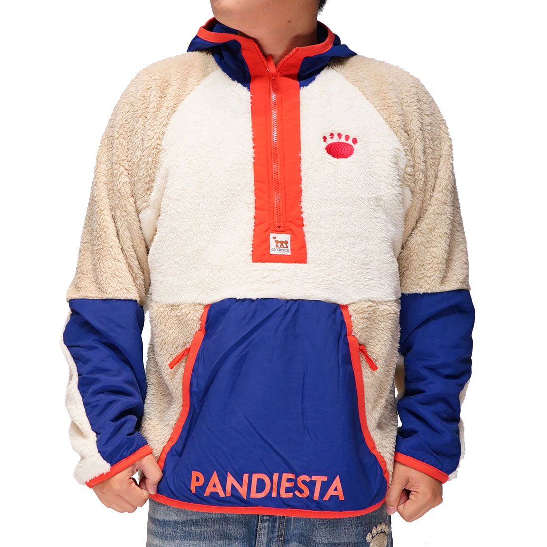 パンディエスタ PANDIESTA アノラックパーカー ソフトフリース ハーフジップ メンズ パンダ 和柄 533565 送料無料 ...