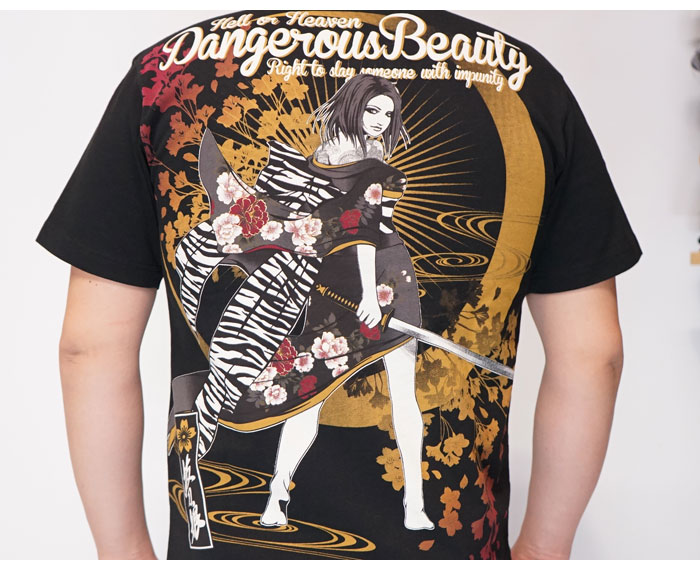 抜刀娘 バットウムスメ 絡繰魂 和柄 Tシャツ 半袖 メンズ 凛 252134 送料無料 抜刀娘 バットウムスメ 絡繰魂 和柄 Tシャツ 半袖 メンズ 凛 252134