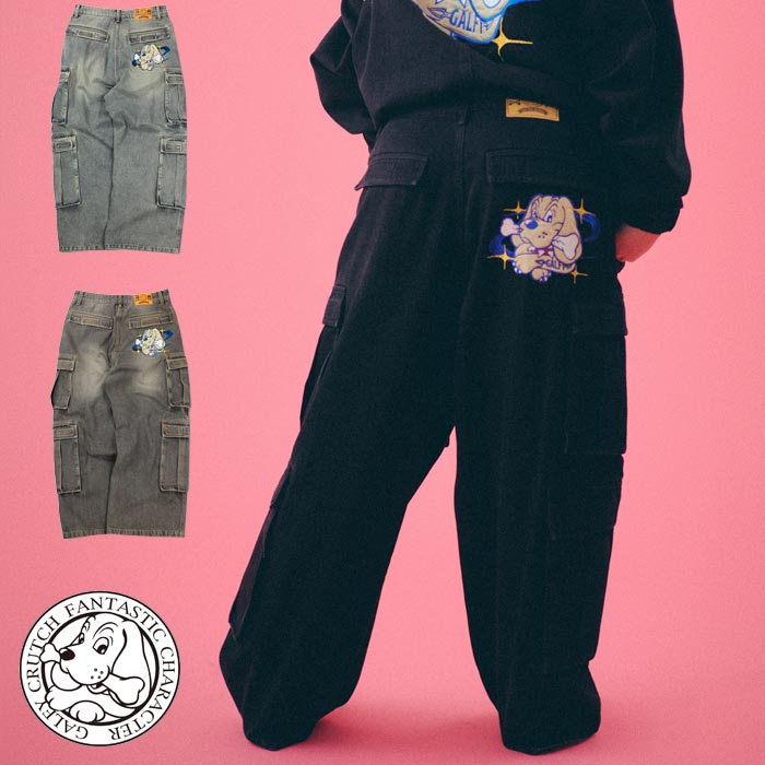 GALFY ガルフィー ナイロン カーゴパンツ メンズ レディース ボトム デニム ズボン 犬 ワイドカーゴ 143001 送料無料 ...