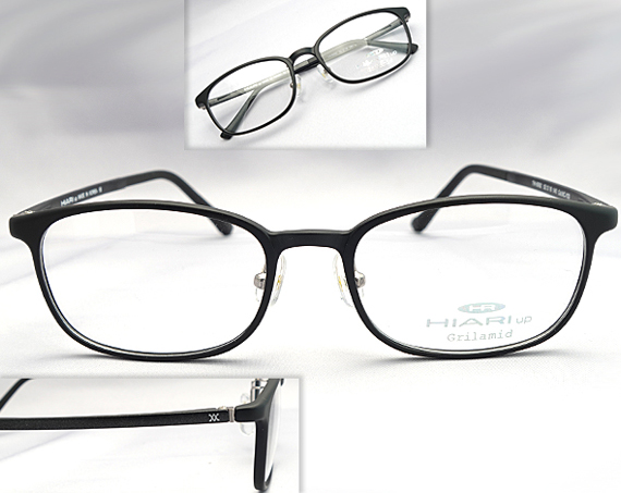 メガネ 度付 HIARI (ひおり) Eyewear 超弾力性新素材 (グリルアミドTR-90素材) Matte Black 軽量 眼鏡 送料 ...
