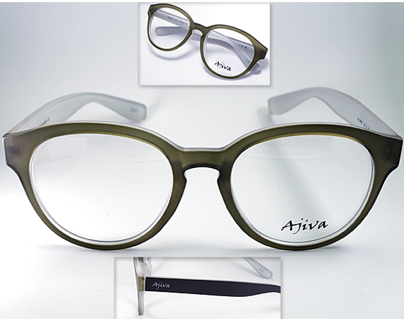 メガネ 度付 Ajiva Eyewear 超弾力性新素材 (グリルアミドTR-90素材) モスグリーン 軽量 眼鏡一式 送料無料 ＋ カラー ...