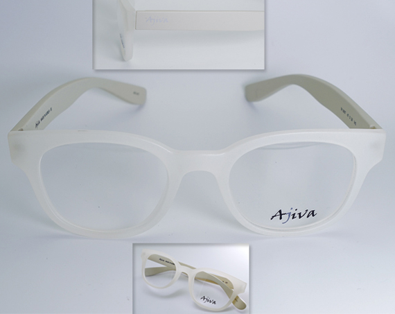 メガネ 度付 Ajiva Eyewear 超弾力性新素材 (グリルアミドTR-90素材) White 軽量 ボストン型 眼鏡一式 送料無料 ...