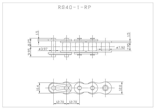 RSローラーチェーン RS40-1-RP-U （240リンク＝約3m） :10000075:メカニカルサポート ヤフー店 - 通販 ...