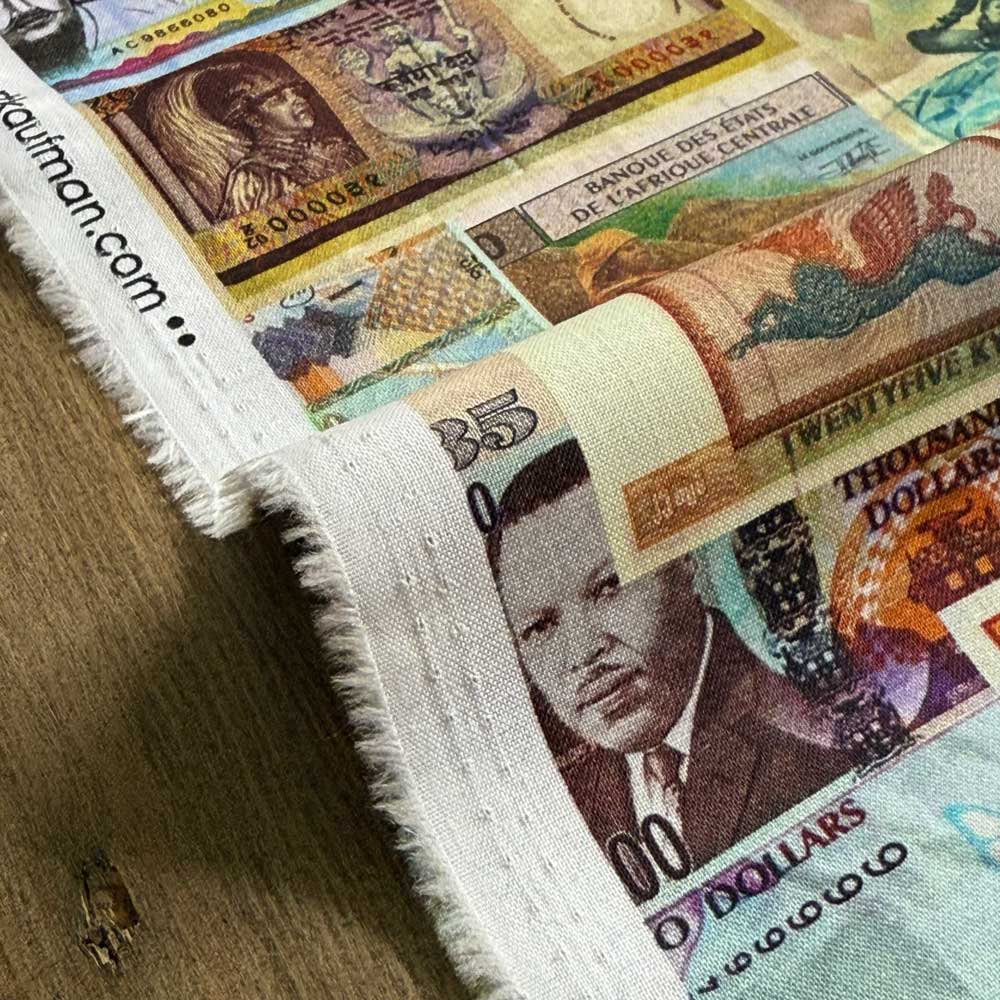 USAコットン Money Currency(世界の紙幣)シーチング生地 Robert Kaufman(ロバートカフマン)19645-205 ...