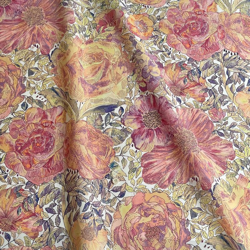 LIBERTY.（リバティ） LIBERTYリバティプリント 国産リサイクルナイロンリップストップ生地(エターナル)＜Rose Xanthe ...