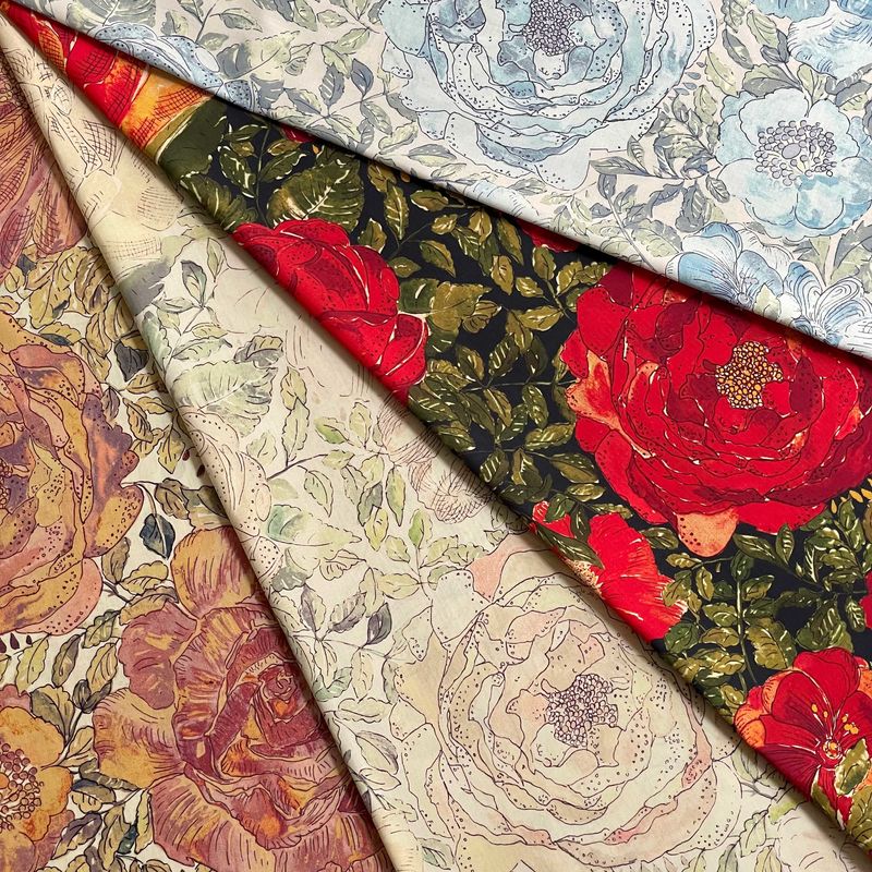 LIBERTYリバティプリント 国産リサイクルナイロンリップストップ生地(エターナル)＜Rose Xanthe＞(ローズザンジー)【ピンク ...