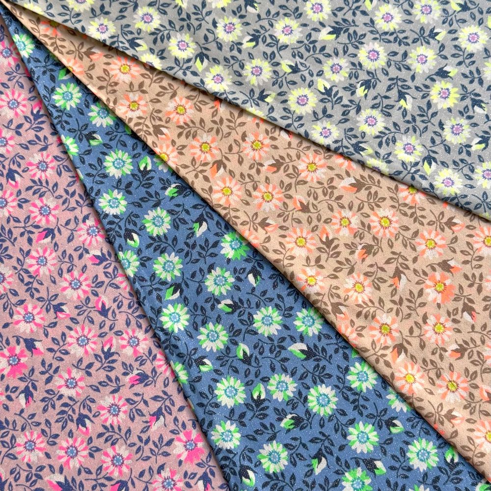 LIBERTY. LIBERTY FABRICS リバティプリント 国産タナローン生地＜Clarisse＞(クラリス)【グリーンネオン×ブルー地】3637108GN-J25B : リバティ ...