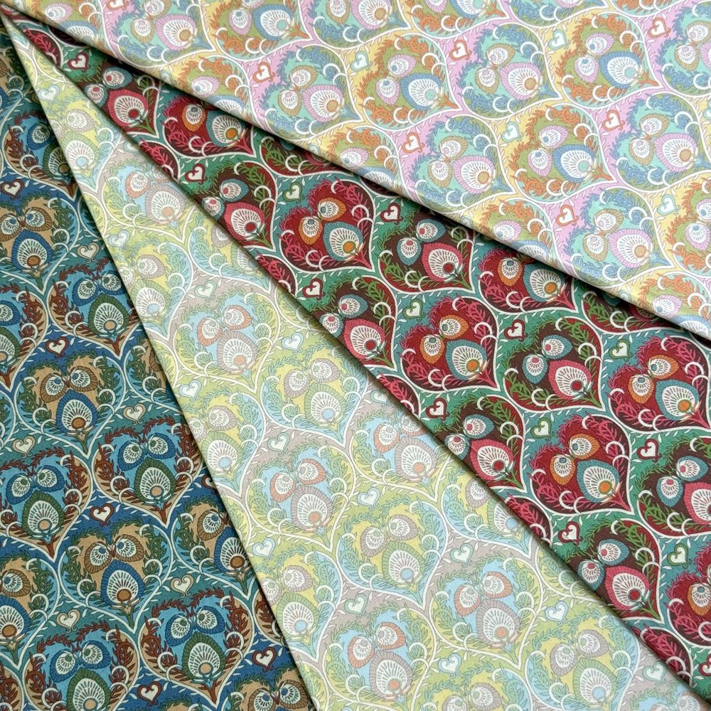 LIBERTY.（リバティ） LIBERTY FABRICS リバティプリント イタリア製タナローン生地＜Plume Hearts＞(プルーム ...