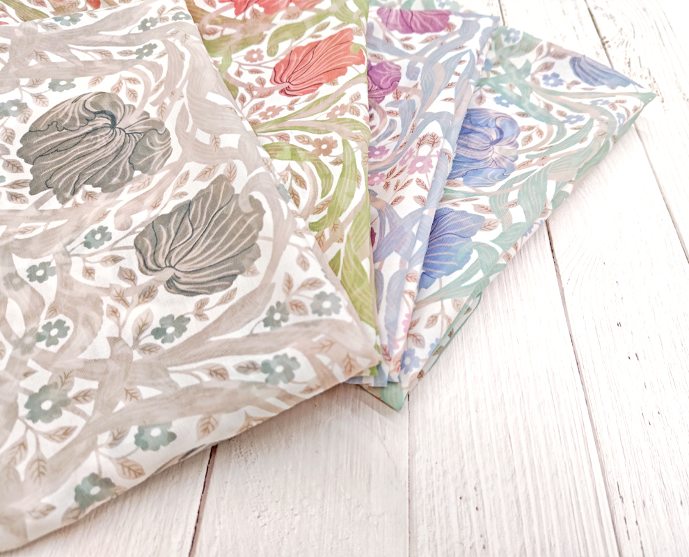 moda fabrics William Morris ウィリアムモリス オパール生地＜Pimpernel＞(ピンパネル)TEAL BLUE ...