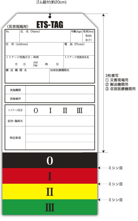 トリアージタッグ ETS-TAG 100枚入り :71ST03:宮川商店 Yahoo!店 - 通販 - Yahoo!ショッピング