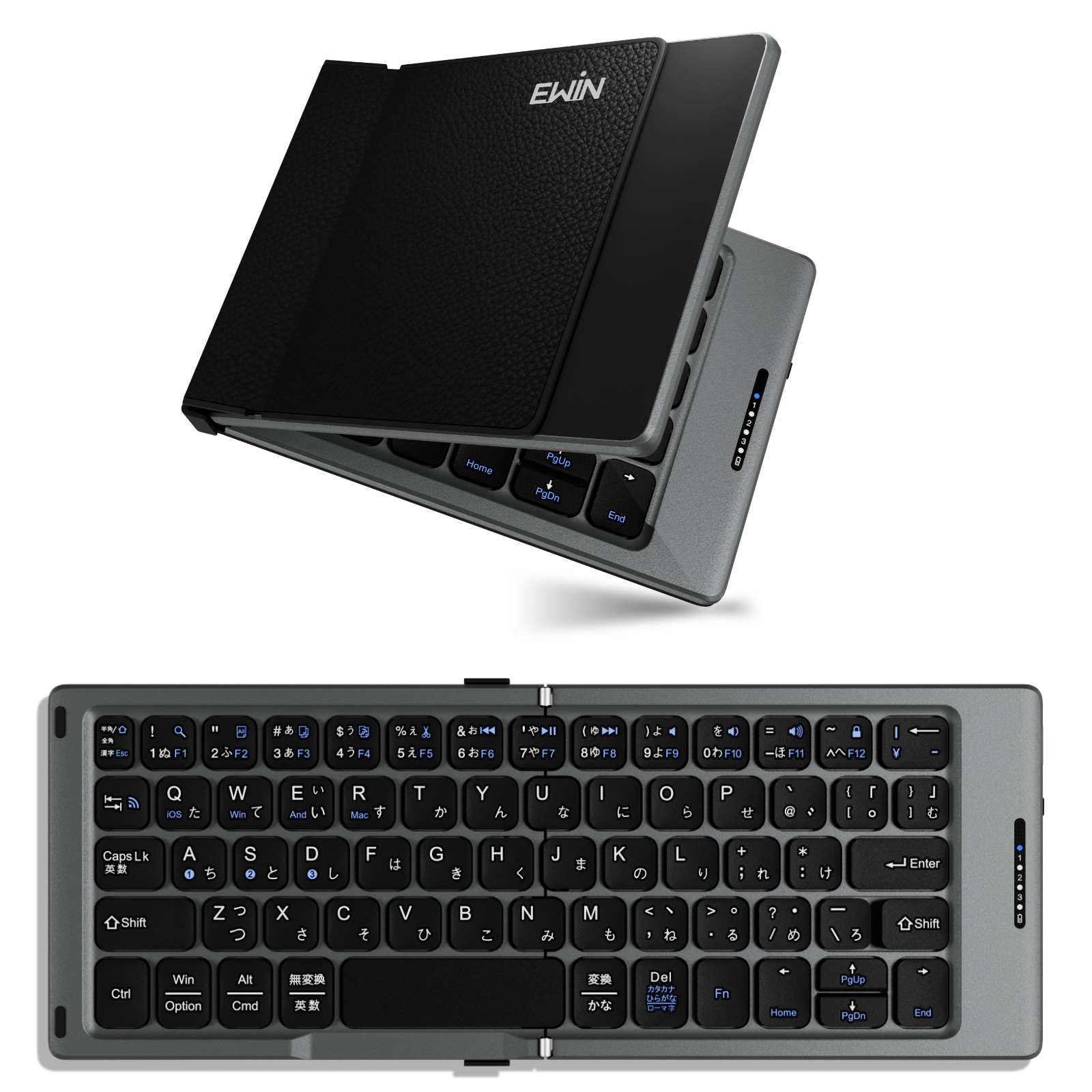EWIN 折り畳み式 ワイヤレスキーボード 二つ折り JIS日本語標準配列キーボード 三台同時接続 Bluetooth コンパクト 軽量 薄型 : セレクトショップHaRuKo - 通販 ...