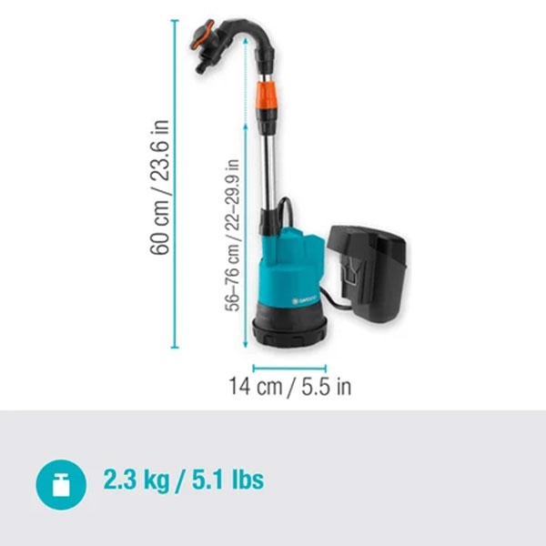 ガルデナ 18V 充電式 水中ポンプ 雨水用 本体のみ 2000/2 14602-56 (バッテリー・充電器は別売り) [GARDENA 雨水 ...