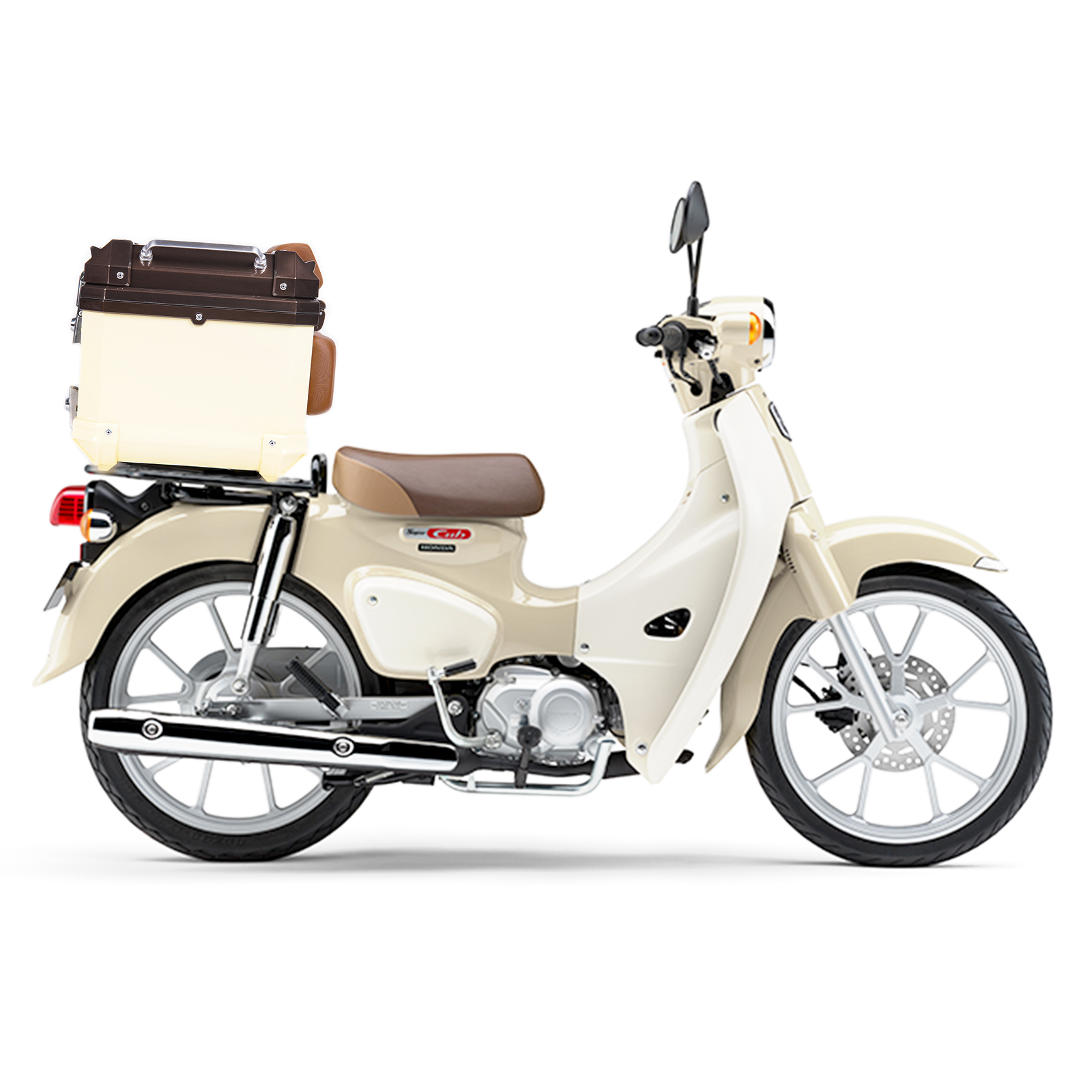 ホンダ CODEM バイク リアボックス 45L 大容量 トップケース ABS 軽量 純正同色 簡単脱着 汎用 スーパーカブ/クロスカブ/原付等 防水 防塵 バックレスト付き ...