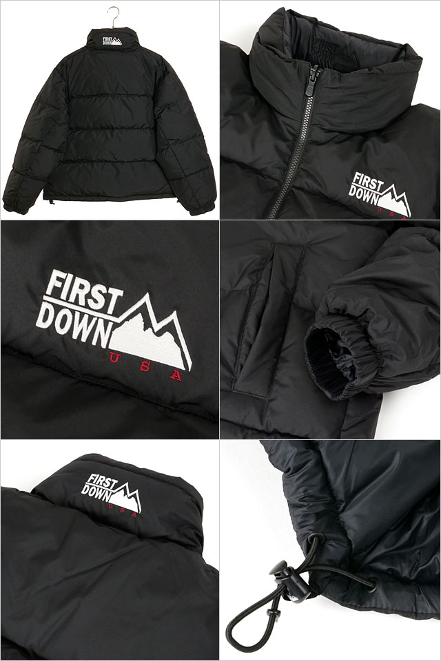 FIRST DOWN ファーストダウン バブル ダウンジャケット ショート F742040-06 BUBBLE JACKET SHORT メンズ アウター リバーシブル 撥水 BLACK 正規 ...