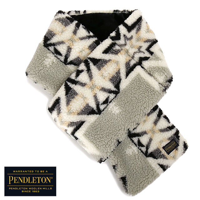 PENDLETON ペンドルトン ボアマフラー PDT-000-253023 FW25 BOA MUFFLER フリース ストール ネックウォーマー ジャガードボア GREY 正規取扱店 ...
