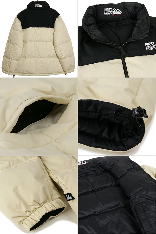 FIRST DOWN ファーストダウン メンズ バブル ダウンジャケット F542001-02 FW23 BUBBLE JKT 定番 アウター リバーシブル 撥水 O.WHITE ...